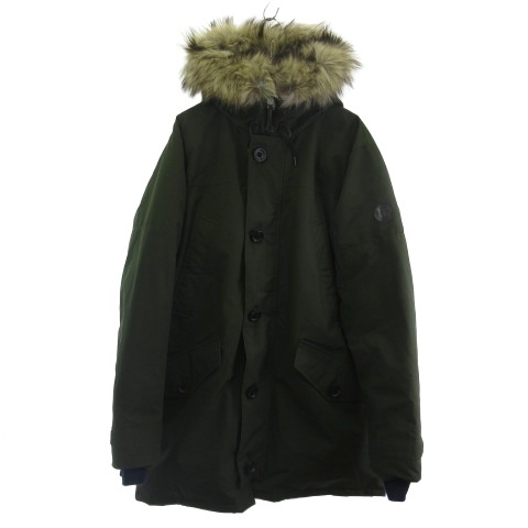 【中古】ポロ ラルフローレン POLO RALPH LAUREN ダウンジャケット モッズコート 裏地カモフラ カーキ LGG 180 メンズ