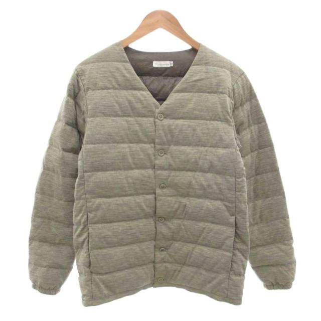 【中古】ナナミカ nanamica INNER DOWN JACKET インナーダウンジャケット ウール S グレー Vネック キルティング