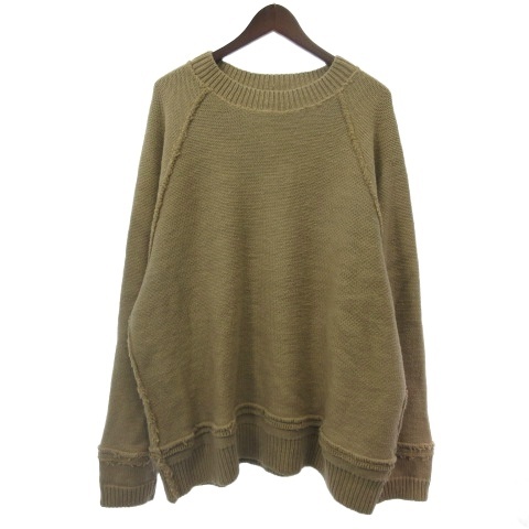 【中古】イシューシングス ISSUETHINGS ニット セーター プルオーバー ローゲージ ベージュ  メンズ