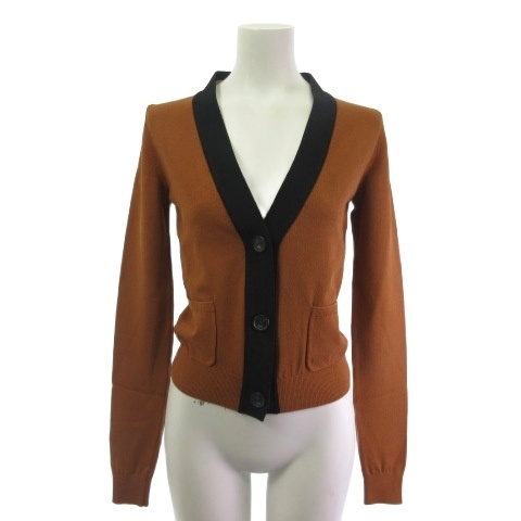 【中古】ヌメロヴェントゥーノ N°21 カーディガン 長袖 バックロゴ 38 ブラウン 茶  レディース