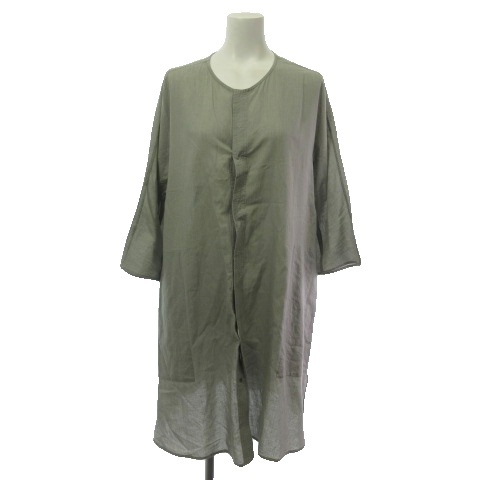 【中古】ヨーガンレール JURGEN LEHL シャツ ブラウス コットン 長袖 カーキ M レディース