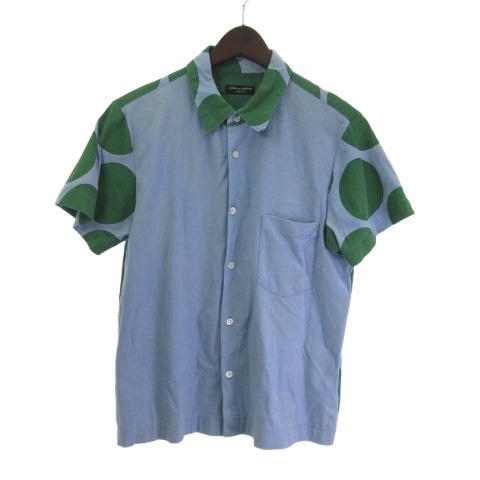 【中古】コムデギャルソンオムプリュス COMME des GARCONS HOMME PLUS シャツ 半袖 ブルー グリーン PT100340  メンズ