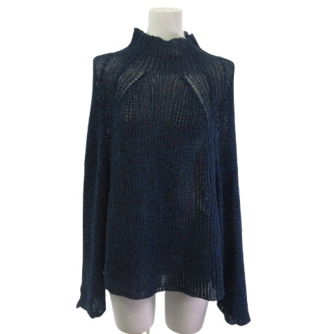 【中古】ワイズ Y's ヨウジヤマモト ニット セーター 長袖 ボトルネック ローゲージ ブルー  レディース