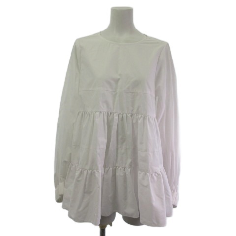 【中古】ヨリ yori YR2221-009SP-7 ティアードロングブラウス カットソー 白 ホワイトＦ レディース