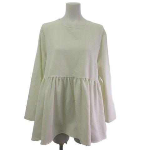 【中古】ヨリ yori YR2221-115AW-2 カットソー 裏起毛 長袖 ギャザー オフホワイト 38  レディース