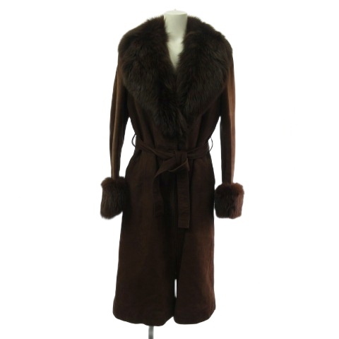 【中古】ナカムラファー nakamura fur ファーコート ロング ブラウン 茶  レディース
