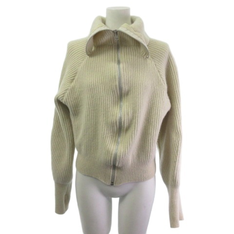 【中古】トゥデイフル TODAYFUL Washedwool Zip Knit ウォッシュドウールジップ ニット セーター アイボリー F レディース