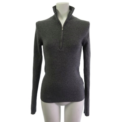 【中古】トゥデイフル TODAYFUL Halfzip Rib Knit ハーフジップ リブ ニット グレー F  レディース
