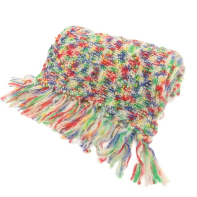 【中古】アーペーセー A.P.C. JWアンダーソン マフラー ストール ロング フリンジ アラン模様 U マルチカラー