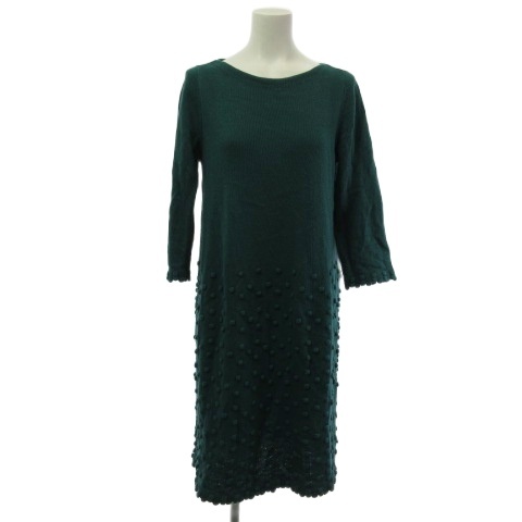【中古】シビラ SYBILLA ポコポコニットドレス ニットワンピース 緑 グリーン M GBACX-02530 レディース