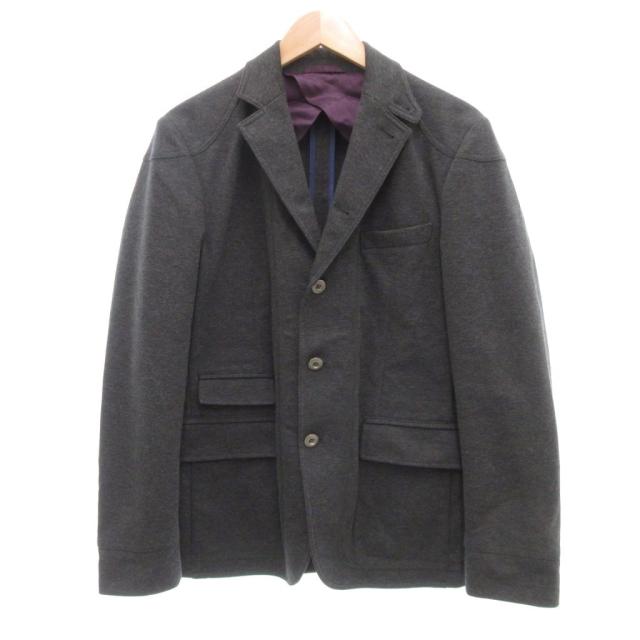 【中古】ヒューゴボス HUGO BOSS ストレッチ テーラードジャケット チョアジャケット 半裏 IT46 チャコールグレー系