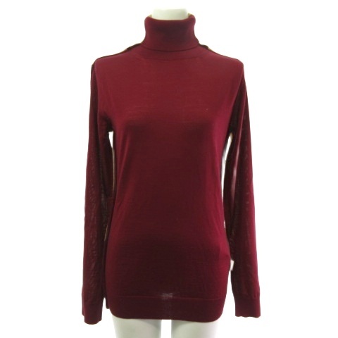 【中古】マルニ MARNI タートルネック ニット セーター バイカラー ボルドー ベージュ 38  レディース