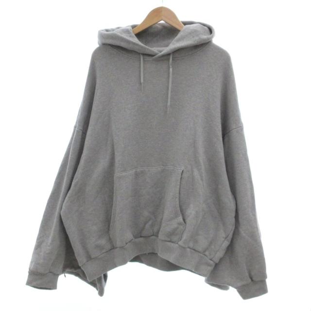 【中古】ガンリュウ GANRYU フミトガンリュウ スウェットパーカー トレーナー フーディー バルーン袖 2 グレー