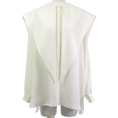 【中古】未使用品 シーニュ Cygne タグ付き ロングカラーセーラーブラウス カットソー 白 ホワイト F フリーサイズ