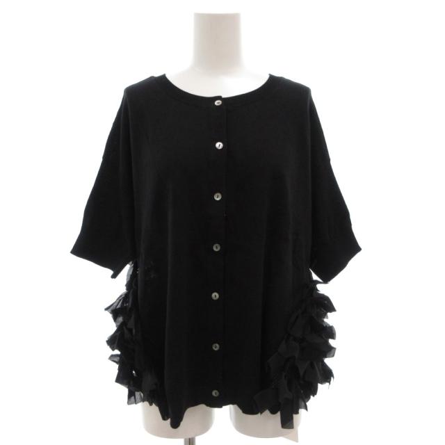 【中古】未使用品 トロワ TOROIS タグ付き サイドリボン2Wayニットプルオーバー カーディガン F 五分袖 コットン