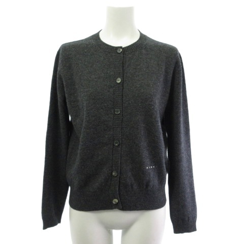 【中古】マルニ MARNI カーディガン ウール カシミヤ ロゴ刺繍 38 グレー レディース