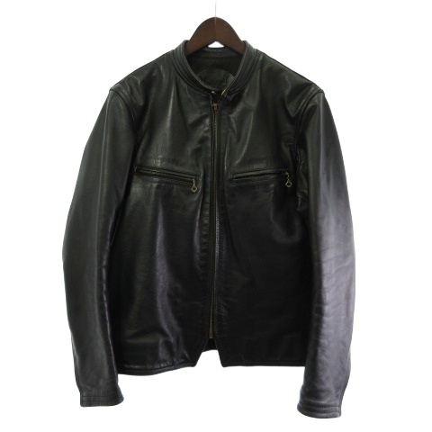 【中古】アンクラウド フォースピード LEATHER RIDERS JACKET ライダースジャケット レザー 黒 ブラック 40 メンズ