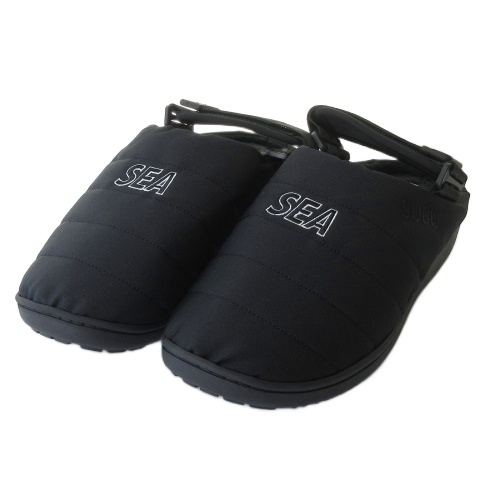 【中古】未使用品 スブ SUBU × ワインドアンドシー WIND AND SEA サンダル シューズ 冬用 ブラック 1 約24〜25.5cm