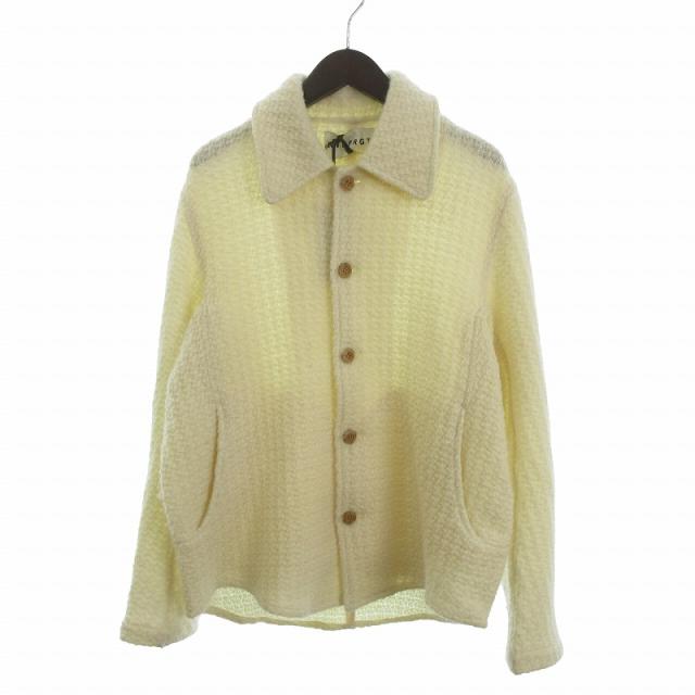【中古】未使用品 ネヴァーフォーゲット ウール ロビング ドビー ロングスリーブ シャツジャケット アイボリー 2