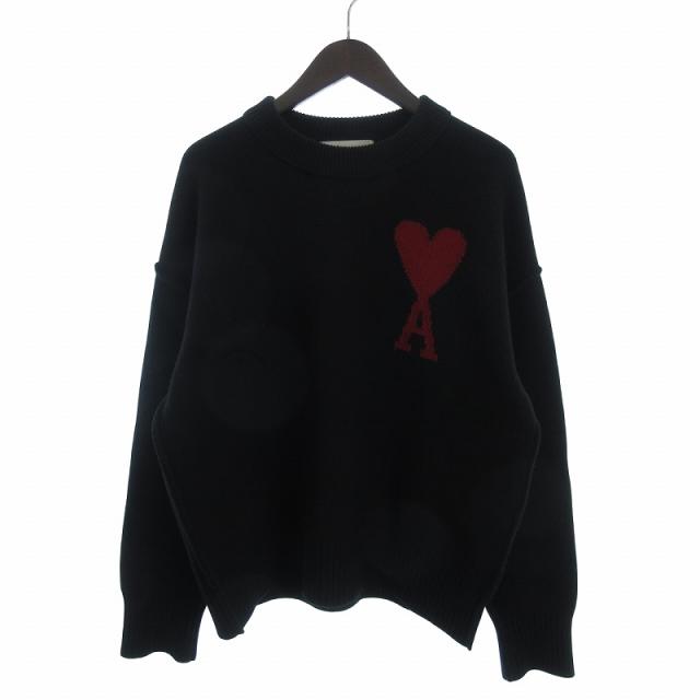 【中古】アミ アレクサンドル マテュッシ RED ADC SWEATER ニット セーター 長袖 クルーネック ウール 黒 M ☆AA★