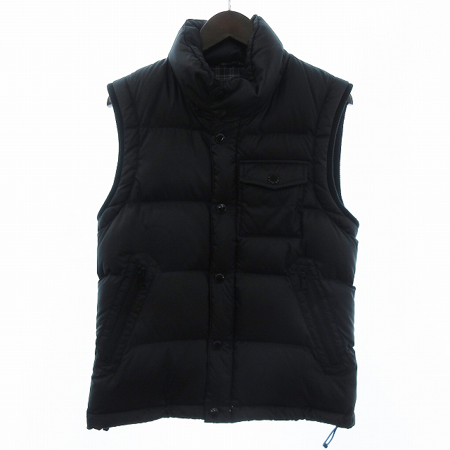 【中古】バーバリーブラックレーベル ダウンベスト ジャケット ドローコード D1F13-611-09 黒 ブラック M メンズ