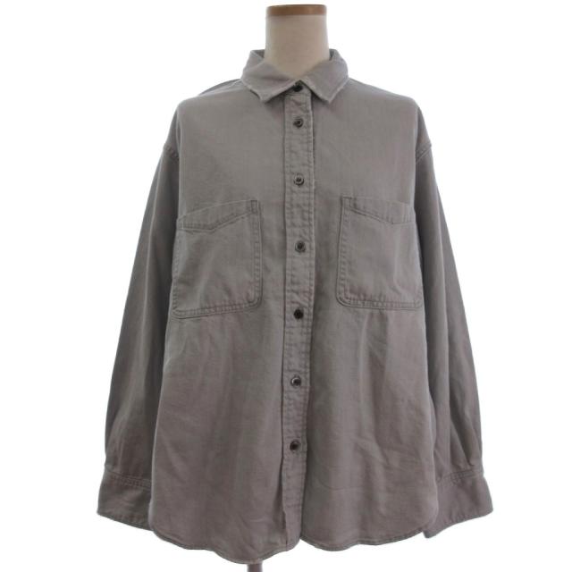 【中古】アパルトモン ドゥーズィエムクラス RETROVE 美品 25SS ブリーチ デニムシャツ 長袖 グレー F レディース