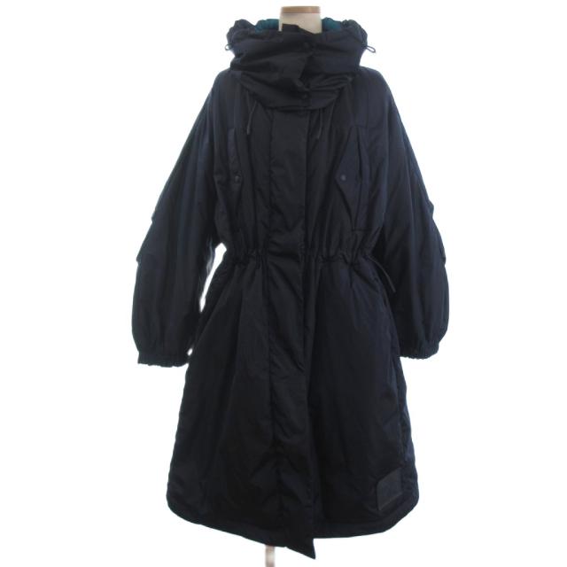 【中古】ドゥロワー Drawer ナイロン ダウン ロングコート 6525-299-0788 紺 ネイビー系 アウター レディース