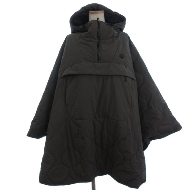 【中古】ランタン ヒーティングポンチョ HEATING PONCHO ハーフジップ キルティング ナイロン 緑系 カーキ F