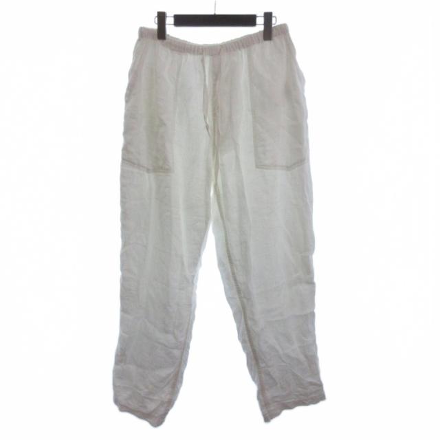 【中古】コモリ COMOLI 23SS リネンWクロスドローストリングパンツ イージー X01-03023 白 ホワイト 2 メンズ
