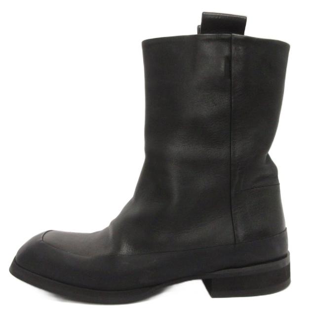 【中古】ザロウ THE ROW 21AW Grunge Boot グランジ ブーツ グレインカーフ ショート 黒 ブラック 36.5 22-23cm位