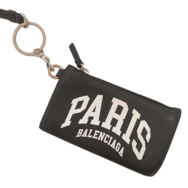【中古】バレンシアガ フラグメントケース ケース ロゴ 594548 黒 ブラック メンズ レディース