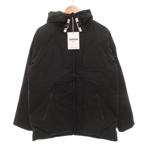 【中古】未使用品 ユアボニ UABONI タグ付き ダウンジャケット ジップアップ フード 50 黒 ブラック /GV メンズ
