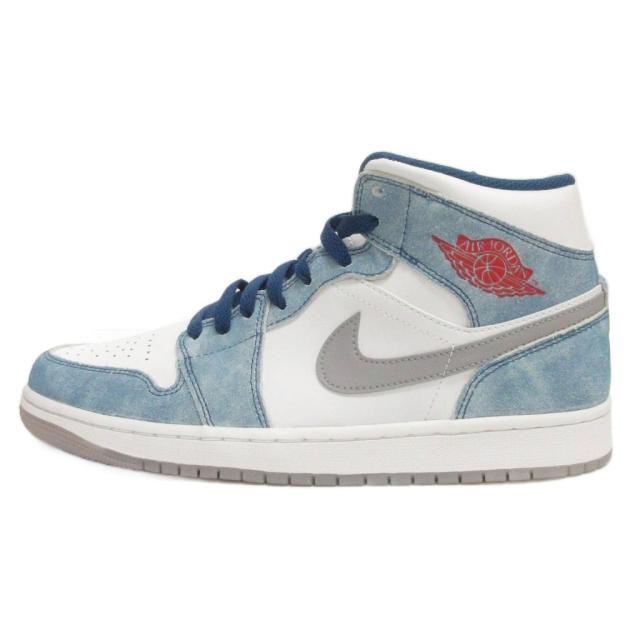 【中古】未使用品 ナイキ Air Jordan 1 Mid SE White Hyper  Red スニーカー シューズ DN3706-401 青 白 27