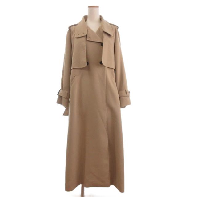 【中古】ロル LOr トレンチコート ロング or211-18 ベージュ F レディース