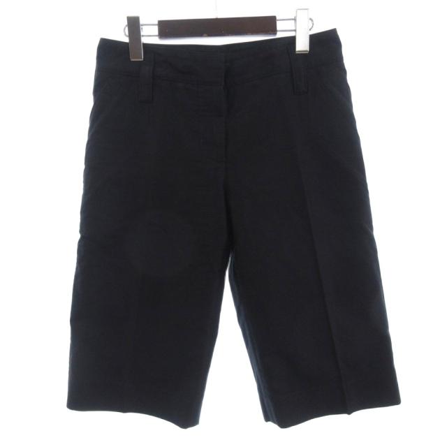 【中古】ルイヴィトン LOUIS VUITTON ショートパンツ ハーフパンツ ジップフライ コットン 黒 ブラック 36 ■GY19