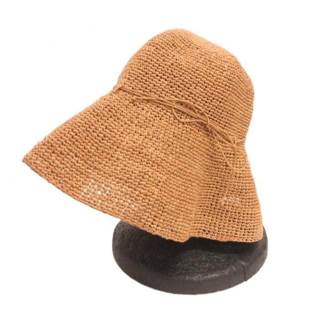 【中古】ヘレンカミンスキー HELEN KAMINSKI 美品 RAFFIAハット ラフィア 帽子 リボン つば広 ベージュ レディース