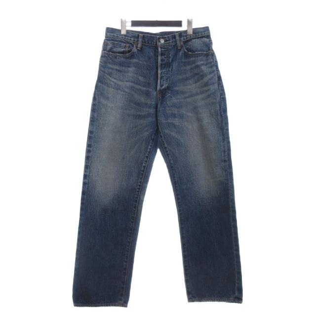 【中古】オーベルジュ AUBERGE デニムパンツ ジーンズ ダメージ加工 ボタンフライ コットン インディゴ 34