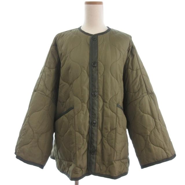 【中古】ハイク HYKE QUILTED BIG LINER JACKET 17359 キルティングジャケット カーキ 1 レディース