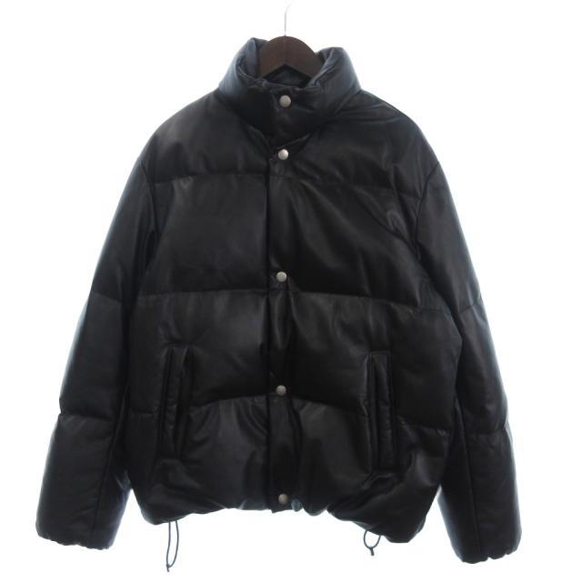 【中古】未使用品 アヴィレックス for ADAM ET ROPE タグ付き 24AW レザーダウンジャケット 783-4250018 黒 S