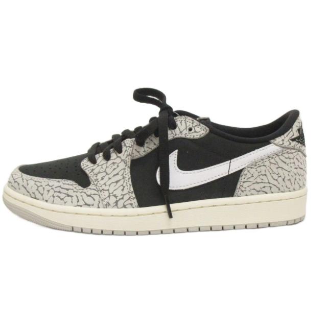 【中古】未使用品 ナイキ Air Jordan 1 Retro Low OG Black Cement スニーカー シューズ ローカット グレー 27.0?p