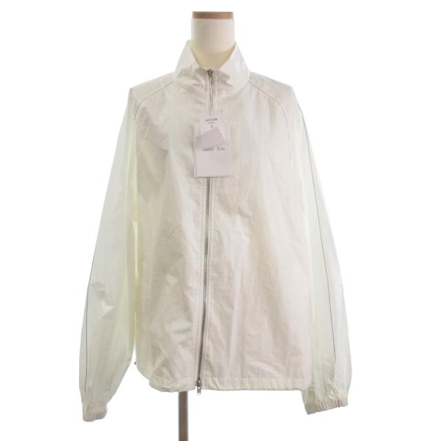 【中古】未使用品 マーティンキム タグ付き ジャケット ブルゾン フルジップ コットン バックロゴ 白 ホワイト F