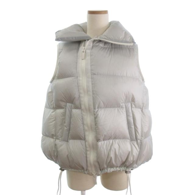 【中古】サカイ sacai Puffer Vest ダウンベスト フルジップ ナイロン SCW-038 ライトグレー 1 レディース