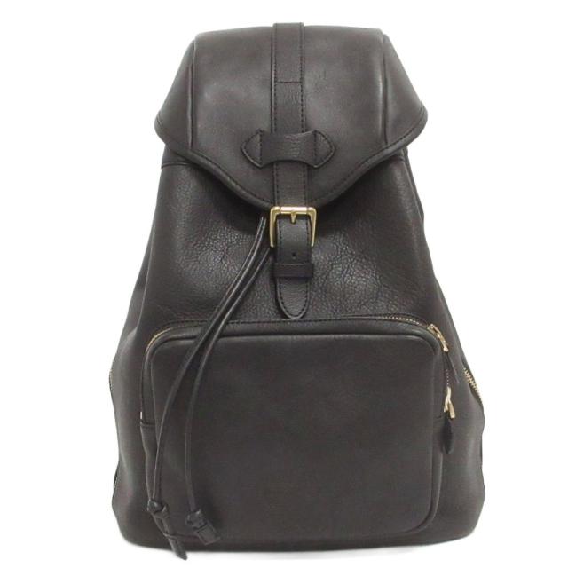 【中古】GANZO ガンゾ 7QS−H リュック デイバッグ オールレザー 黒 ブラック メンズ