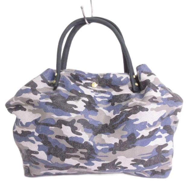 【中古】サンタフェ SANTA FE トートバッグ 肩掛け カモフラ 迷彩柄 青 ブルー 鞄 メンズ