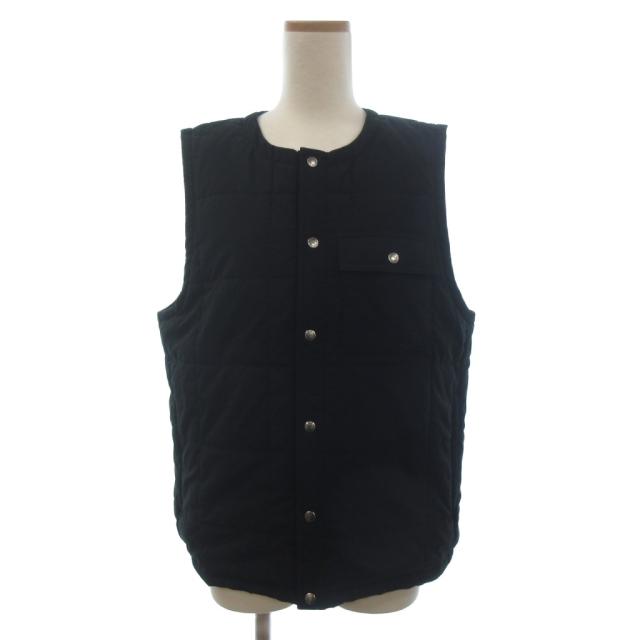 【中古】ザノースフェイス メドウウォームベスト 前開き NY82330 ロゴ 刺繍 黒 ブラック M レディース