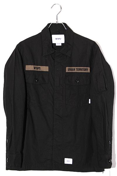【中古】WTAPS SIZE:1 FLYERS／LS／COTTON．WEATHER ユーティリティシャツ BLACK ブラック 211BRDT-SHM03 /● メンズ