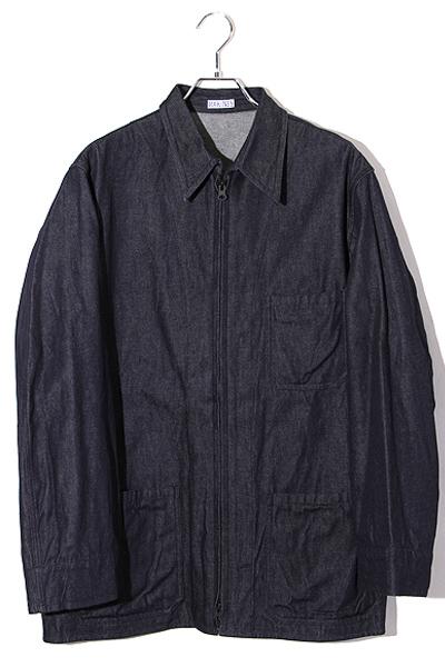 【中古】RAKINES ラキネス ジップアップ ハードツイスト デニムジャケット INDIGO インディゴ 08S22AF130B /● メンズ