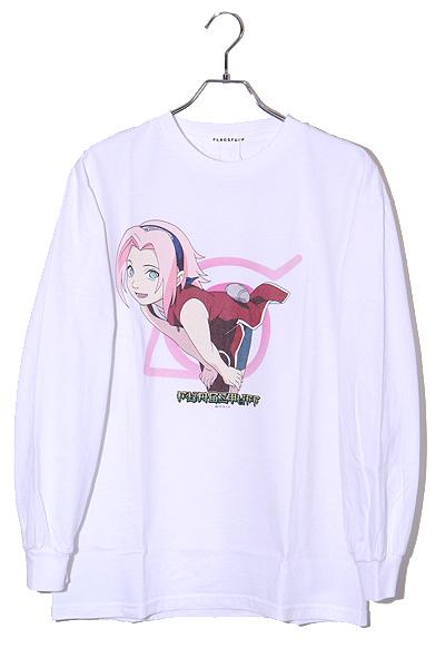 【中古】M 未使用品 2025SS フラグスタフ SAKURA L/S TEE サクラ 長袖Tシャツ WHITE ホワイト 25SS-FSxNARUTO-03