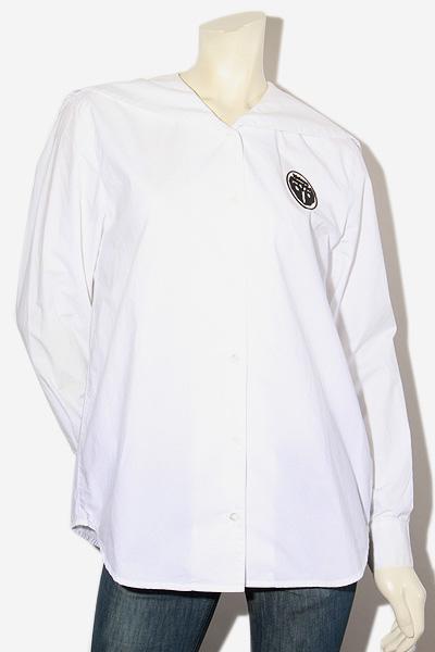【中古】MM6 Maison Margiela メゾンマルジェラ Sailor shirt ロゴ セーラーカラー 長袖シャツ ブラウス 38 S52DL0118