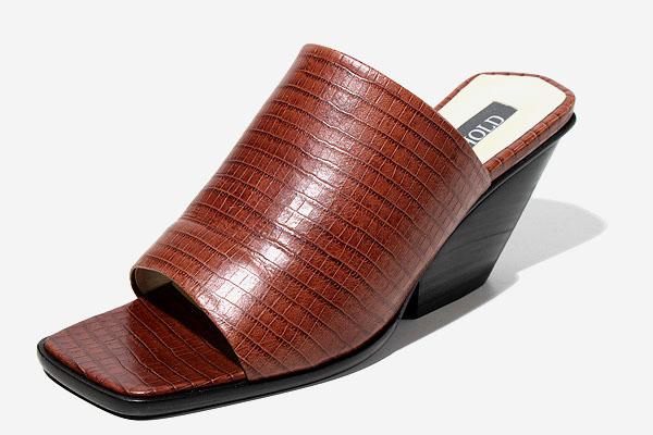 【中古】24〜24.5cm 未使用品 UNTISHOLD アンチショルド xio cancun leather ヒール レザー ミュール サンダル 37